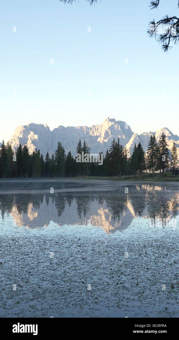 Woman from behind at mountain lake Stock Video Footage - Alamy