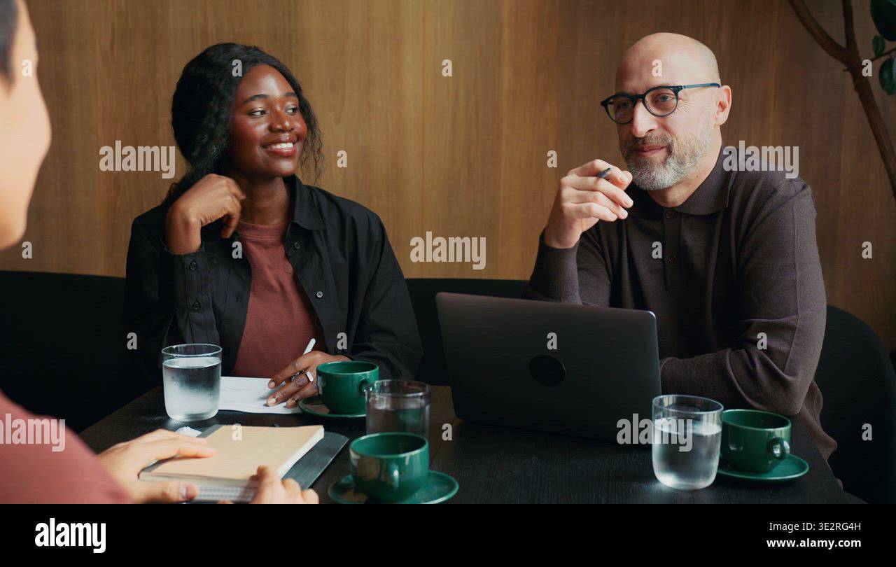Job interview in cafe Stock Video Footage - Alamy