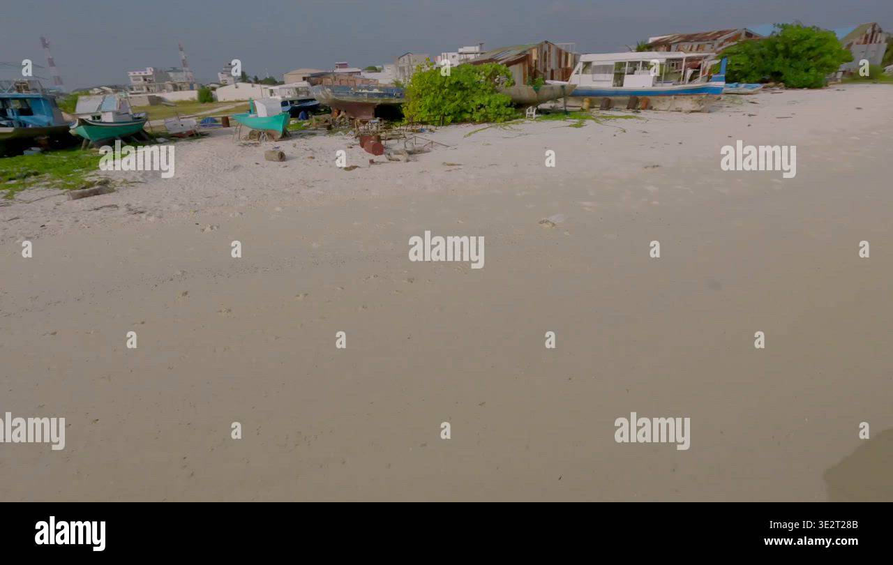 Sea small island city panorama aerial view Stock Video Footage - Alamy