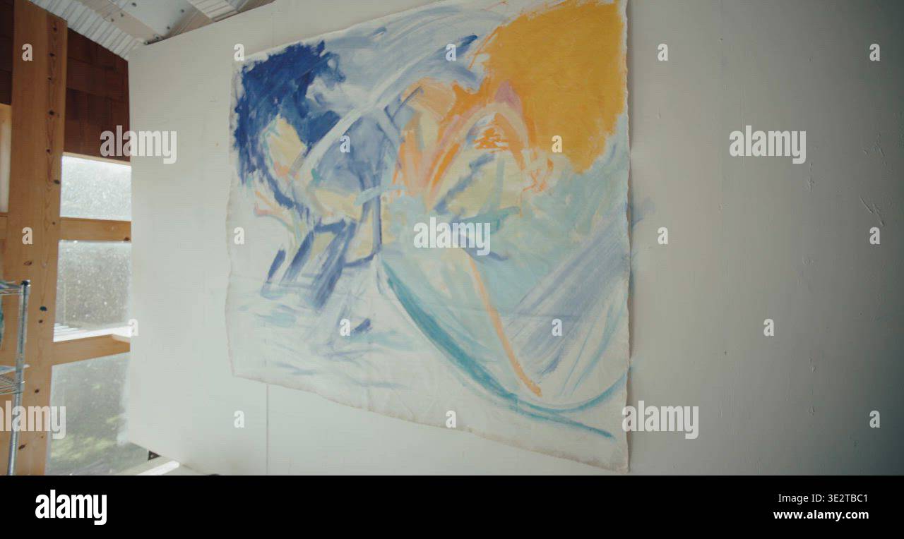 POV of female abstract artist painting Stock Video Footage - Alamy