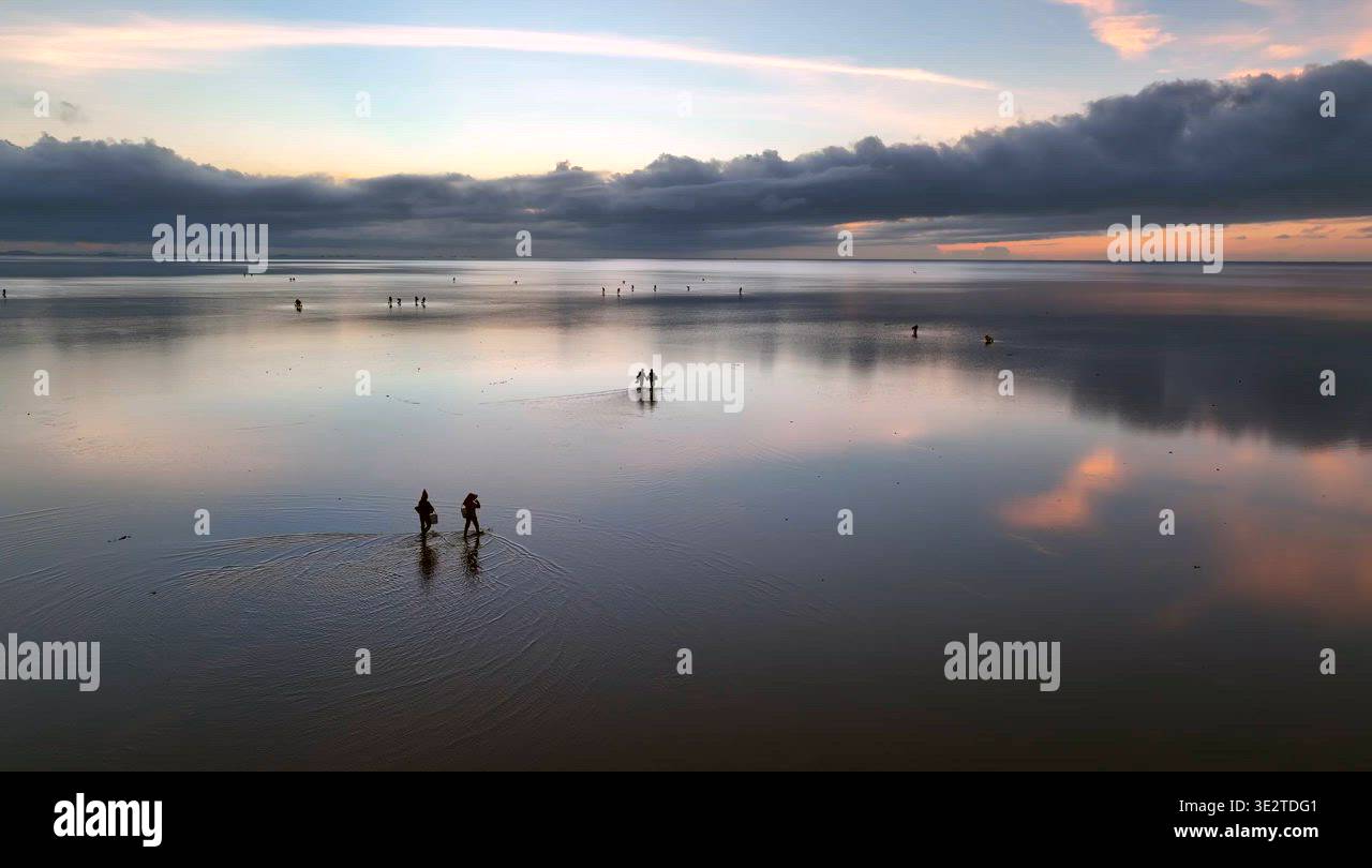 Infinity sea beach with calm water surface Stock Video Footage - Alamy