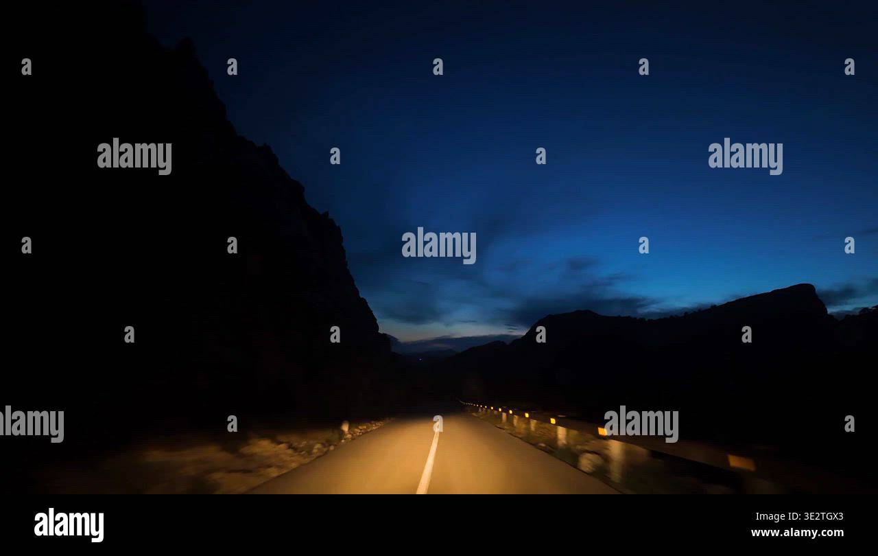 Peaceful night drive during road trip Stock Video Footage - Alamy