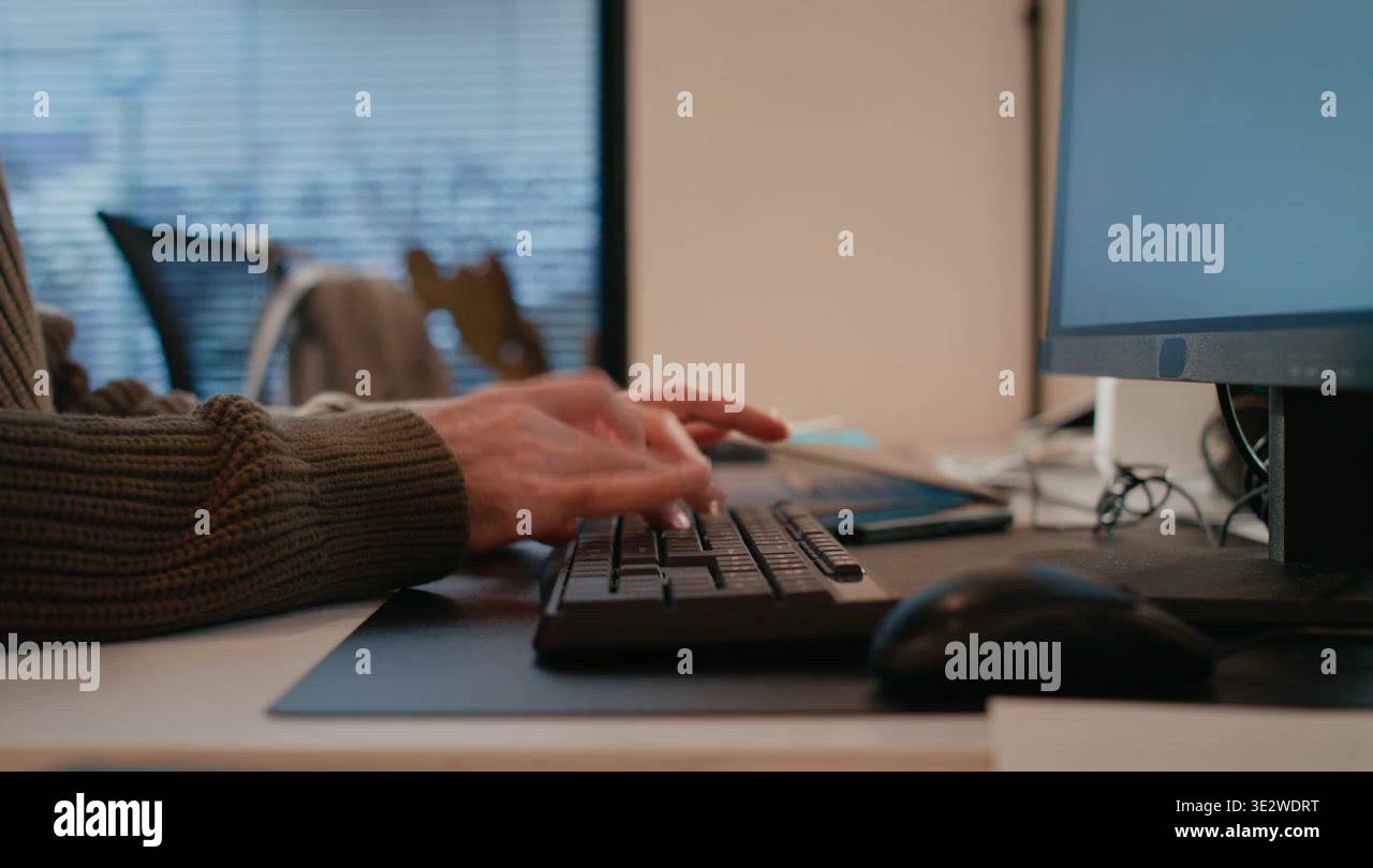 Anonymous man typing on keyboard Stock Video Footage - Alamy