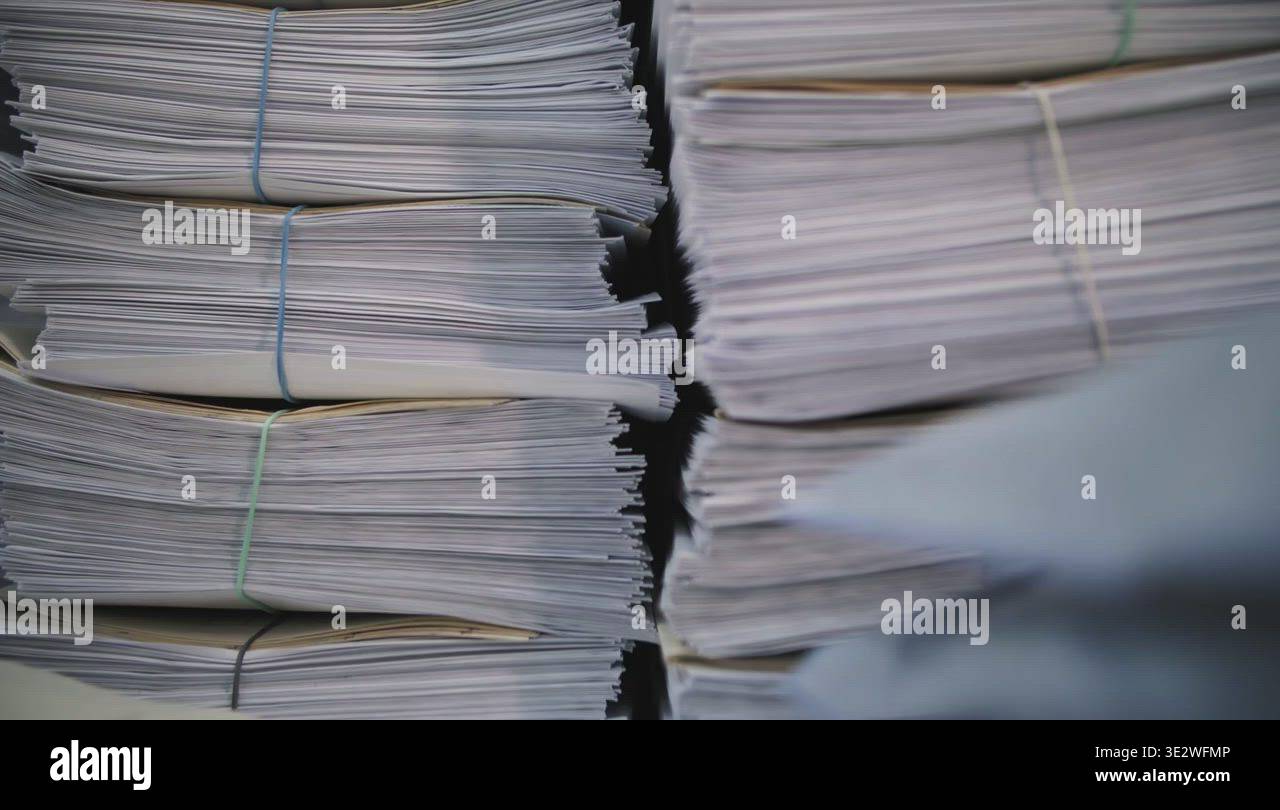 Stacks of Bound Documents in Storage Stock Video Footage - Alamy