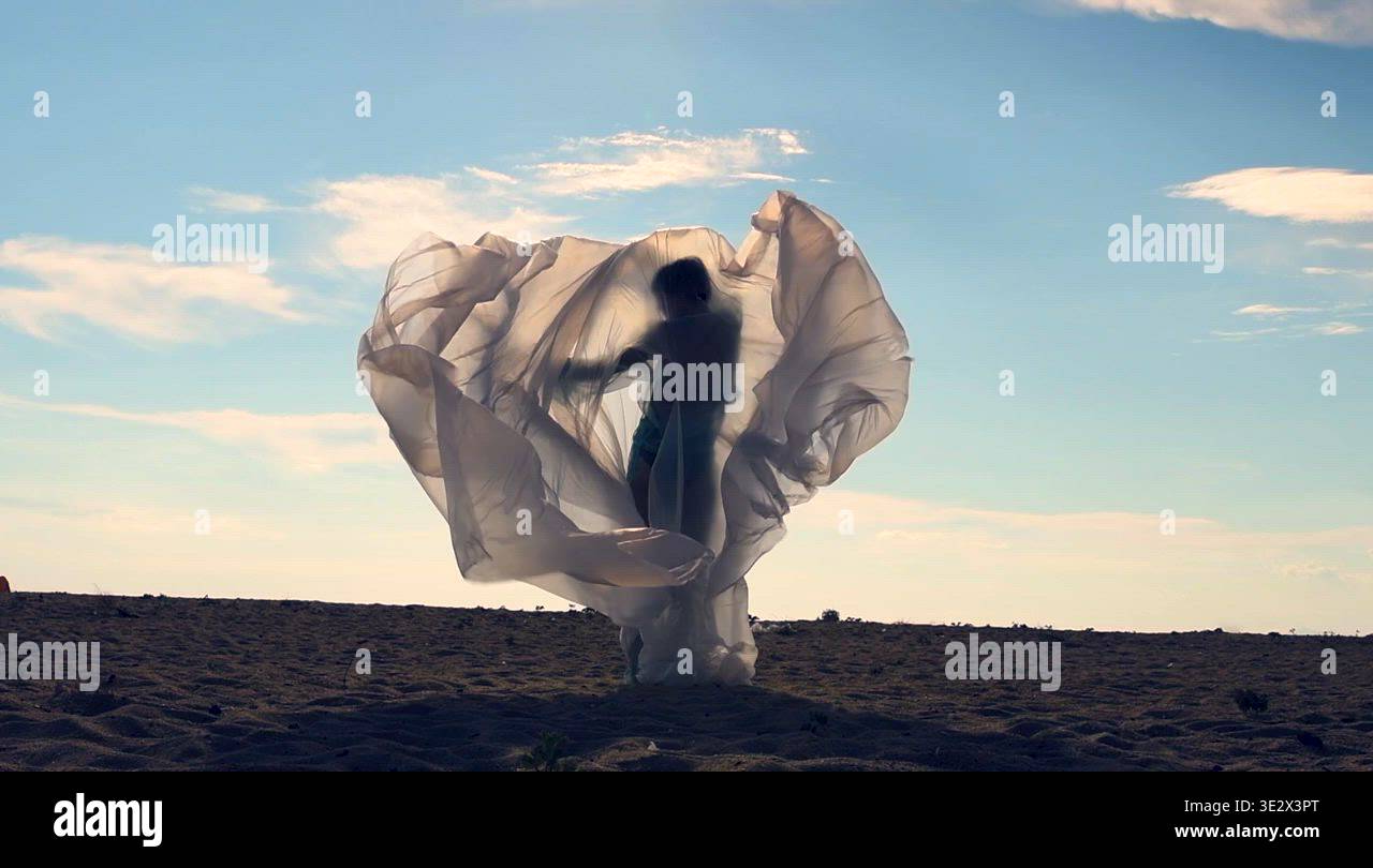 Ethereal Dance of Plastic in Wind Stock Video Footage - Alamy