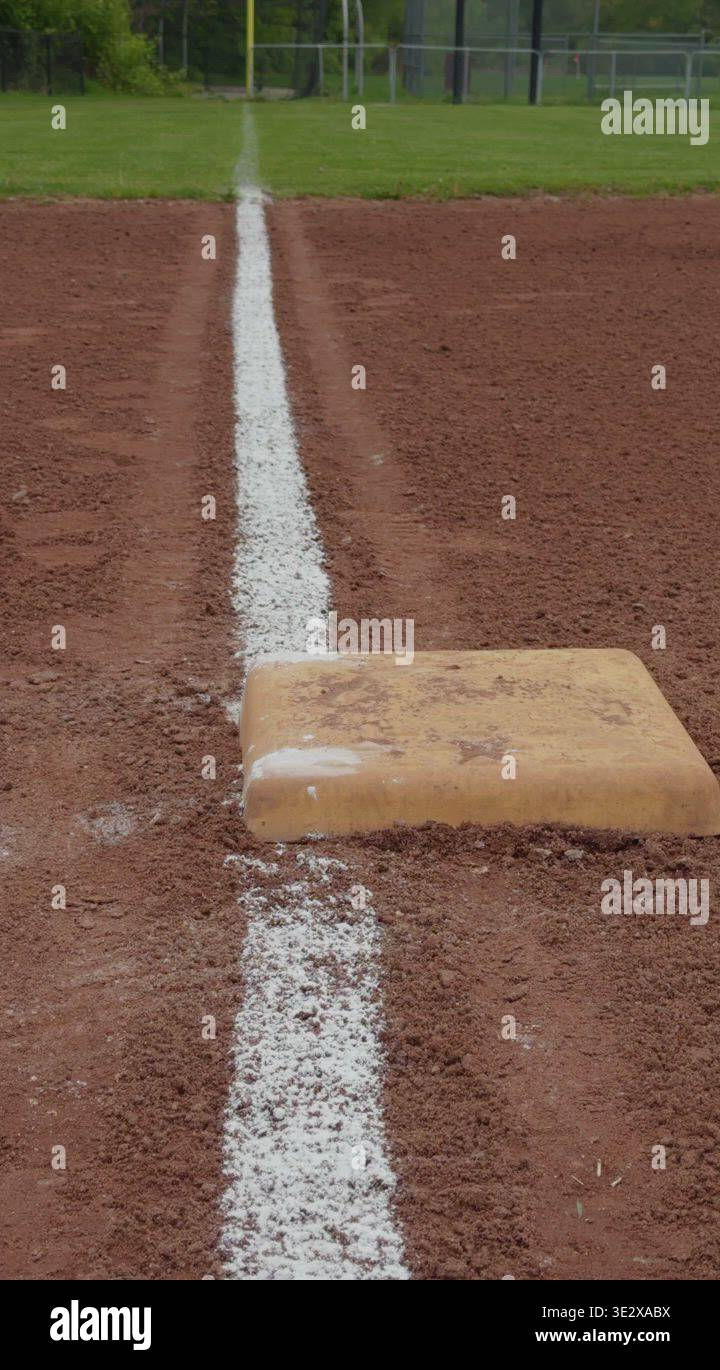 Baseball Field nobody Third base line chalk Stock Video Footage - Alamy