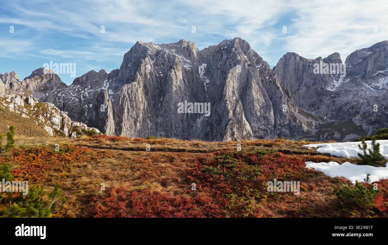 Mountain Landscape With Rocky Peaks and Colorful Autumn Vegetation ...