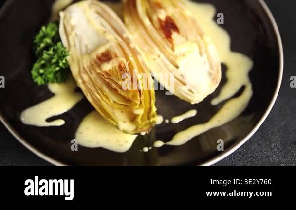 Chicory dish roasted or stewed vegetable preparation tasty snack fresh ...
