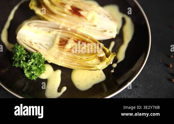 Chicory dish roasted or stewed vegetable preparation tasty snack fresh ...