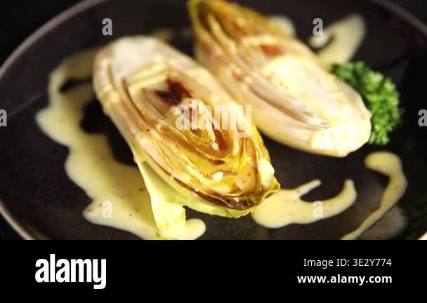 Chicory dish roasted or stewed vegetable preparation tasty snack fresh ...