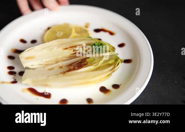 Chicory dish roasted or stewed vegetable preparation tasty snack fresh ...