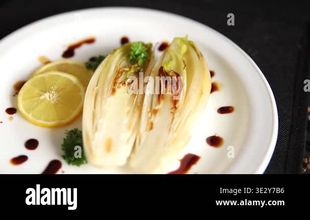 Chicory dish roasted or stewed vegetable preparation tasty snack fresh ...