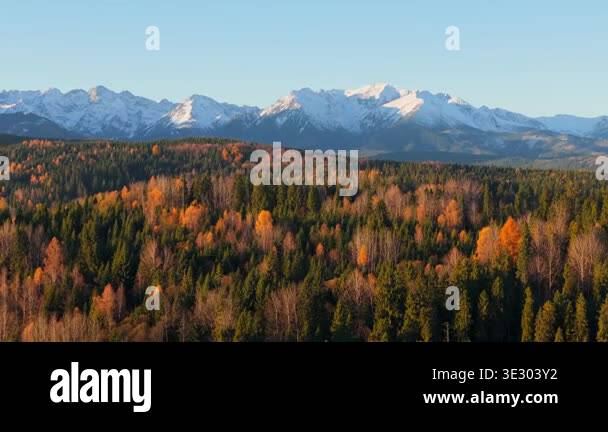 The breathtaking aerial view of beautiful Tantra mountains and ...