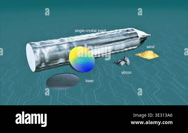 3d animation of semiconductors showing crystal lattice, electron flow ...