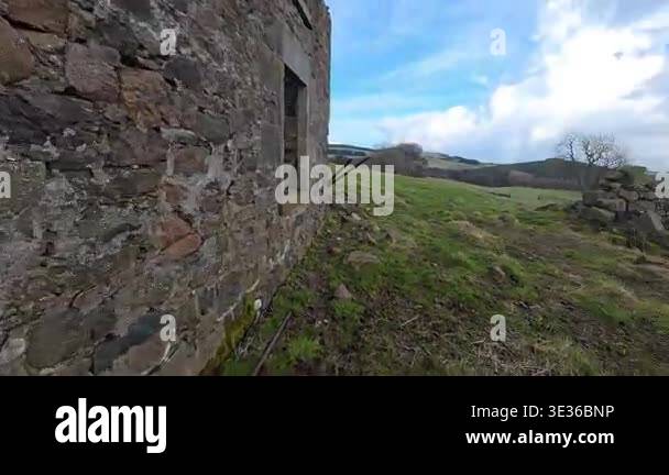 Ruined farmstead structures of Cairnbo Stewart in Ochil Hills in ...