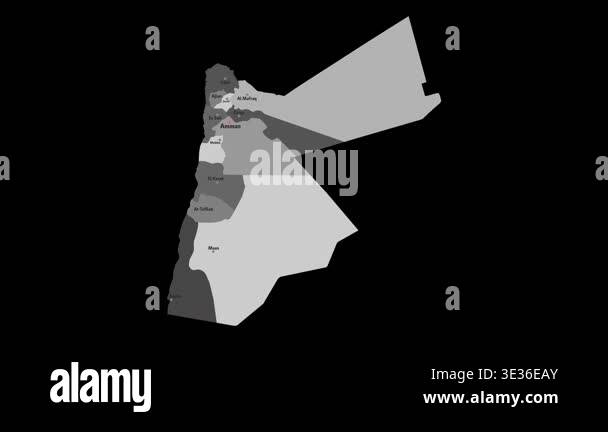 Vector map of Jordan with names of cities and with borders city Stock ...