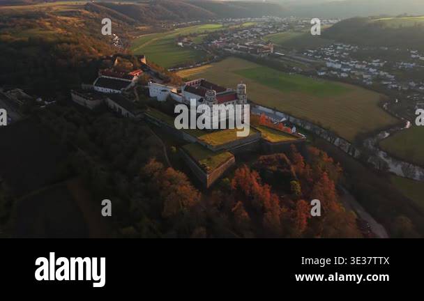 Cinematic drone footage of Willibaldsburg Castle, Eichstaett, Bavaria ...