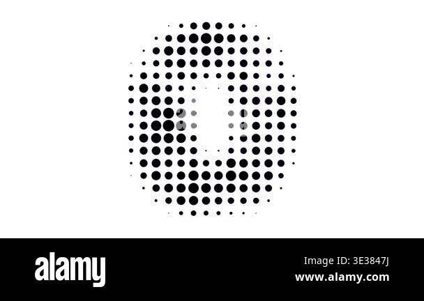 Black and white illustration of a circular shape filled with dots ...