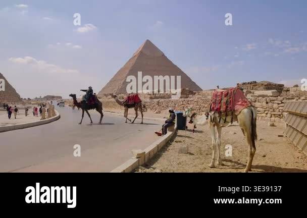 Giza, Egypt - March 9, 2025: Giza Pyramid Complex in Egypt, view from ...