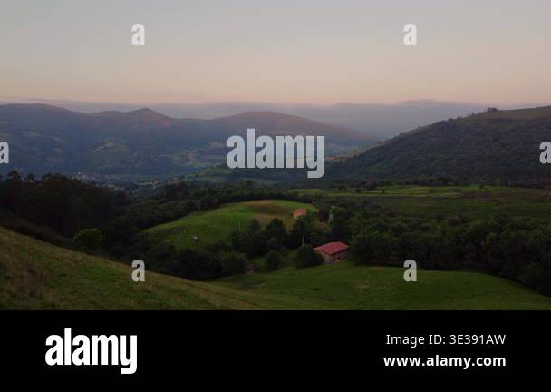 Amazing sunrise and clouds taken with drone in the mountains in ...