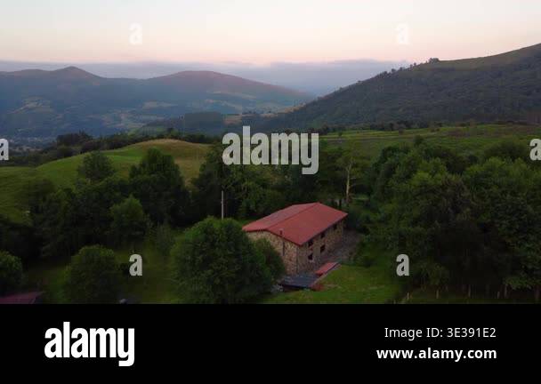 Amazing sunrise and clouds taken with drone in the mountains in ...