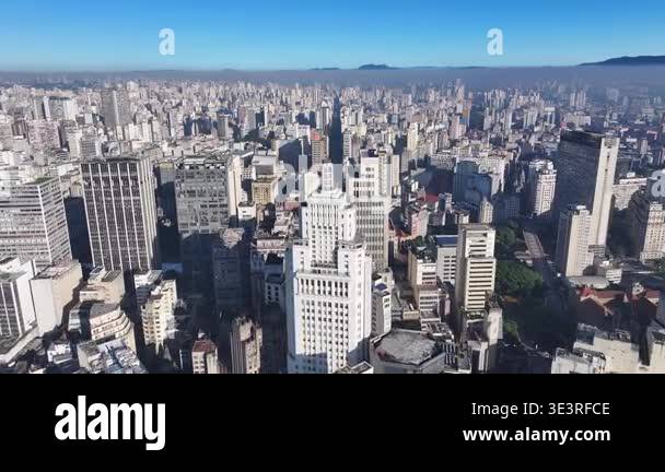 Sao Paulo Skyline At Sao Paulo In Brazil. Fog Morning Landscape ...