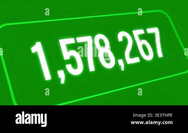 Rapidly Increasing Number Counter Animation on Green Screen Background ...