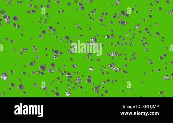 A collection of realistic water droplets falling downwards against a ...