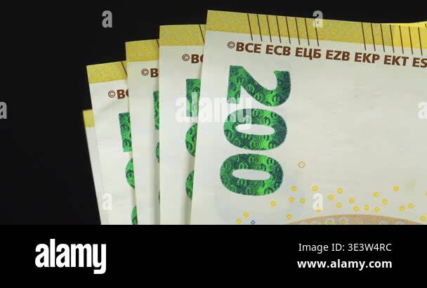European Money. Euro banknotes, EUR. New two hundred Euro banknotes ...