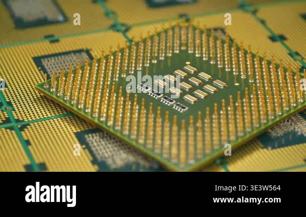 Close-up of a central processing units. Central processing units with ...