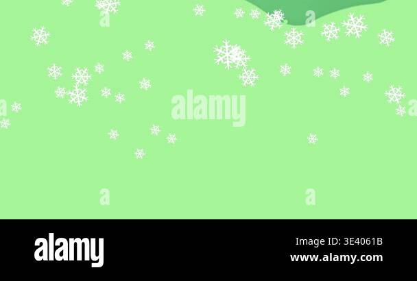 A digitally generated animation of multiple glowing snowflakes falling ...