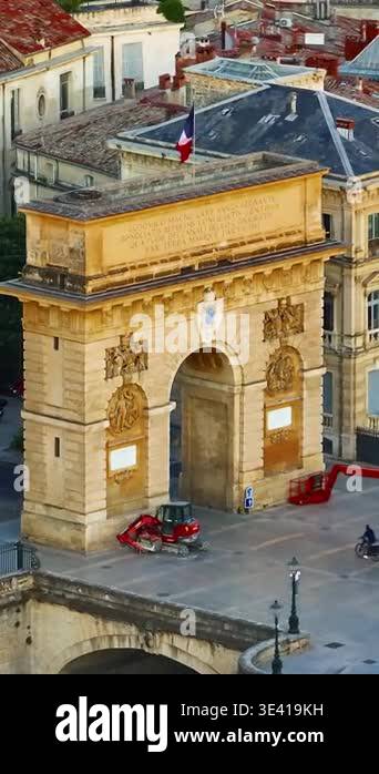 Aerial view of Montpellier, France. Aerial establishing shot of ...