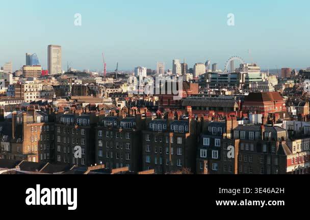 Aerial shot of Marylebone and Westminster boroughs showing Londons ...