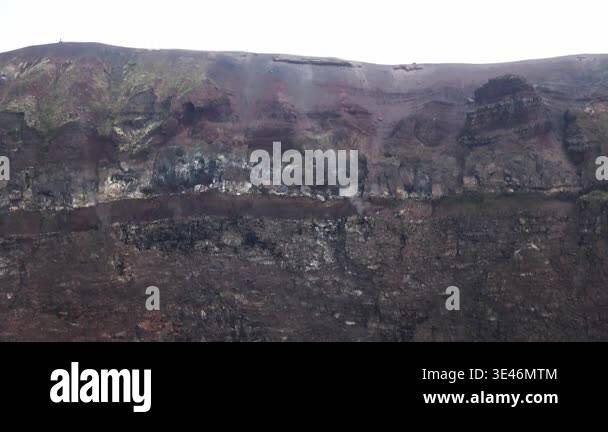 Majestic view of the active crater of Mount Vesuvius volcano in Naples ...