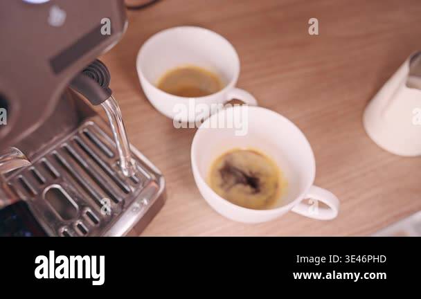 Activating Espresso Machine Steam Wand Purge Releasing Hot Steam From ...
