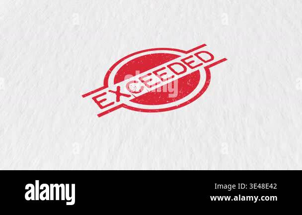 EXCEEDED Red Color Stamp Animation Stock Video Footage - Alamy