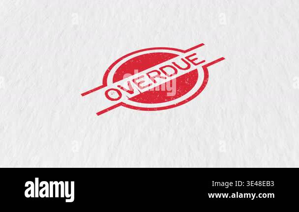 OVERDUE Red Color Stamp Animation Stock Video Footage - Alamy