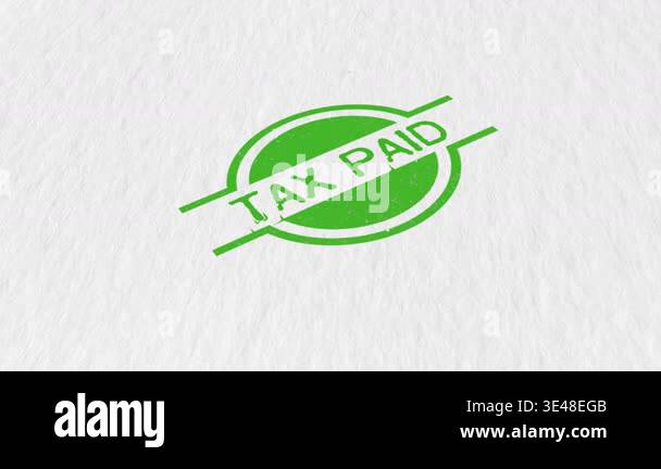 TAX PAID Green Color Stamp Animation Stock Video Footage - Alamy
