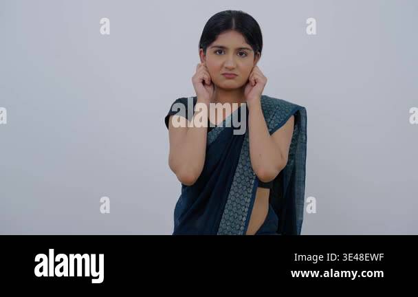 Indian Woman in Saree Saying Sorry Stock Video Footage - Alamy
