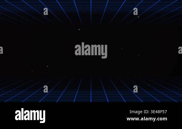 Blue Color Retro Grid Loop Background Stock Video Footage - Alamy