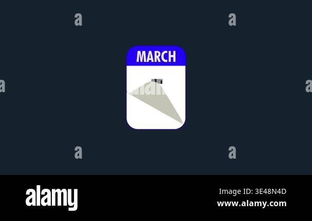 March Monthly Calendar Animation, Horizontal Stock Video Footage - Alamy