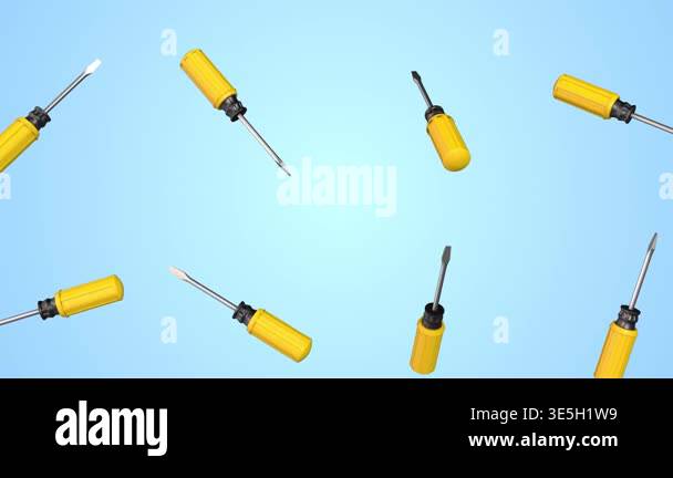 Screwdrivers Falling on a Light Background. Electronics and DIY ...