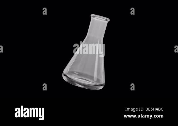 Conical Flask Rotating on a Transparent Background. Seamless Loop ...