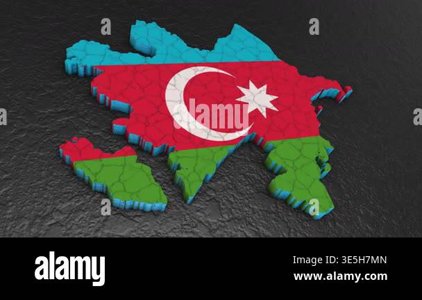 Azerbaijan map 3D. 3D Map of Azerbaijan Stock Video Footage - Alamy