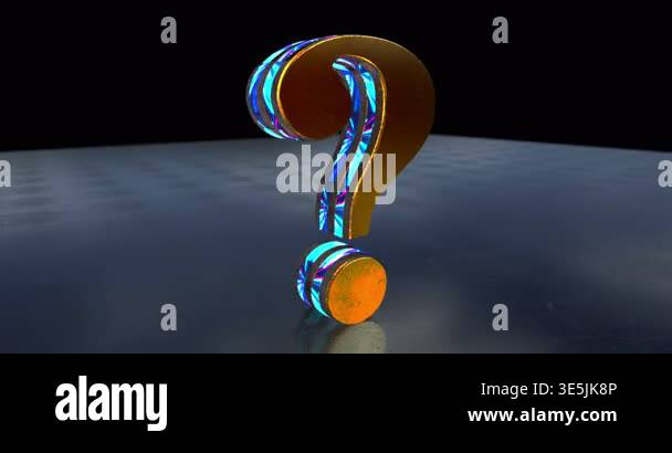 Question mark symbol 3d spectacular abstract concept animation Stock ...