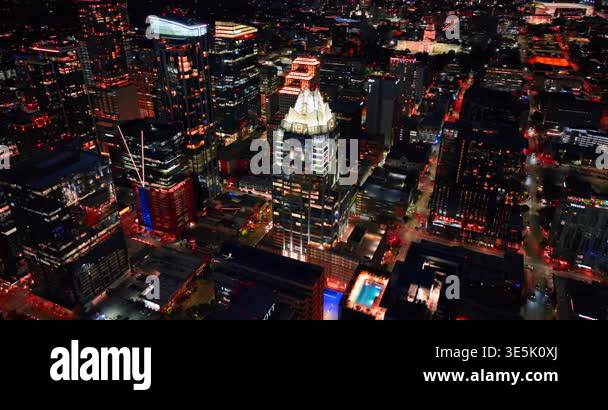 Austin, USA, 21 November 2025: Austin Texas downtown skyline at night ...