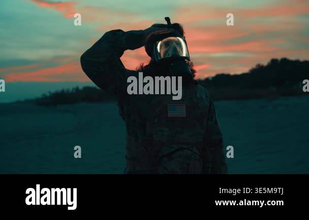Always Faithful Military Salute Silhouette At Sunset American With Gas ...