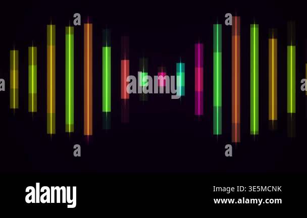 Animated multicolored sound wave bars on black background Stock Video ...