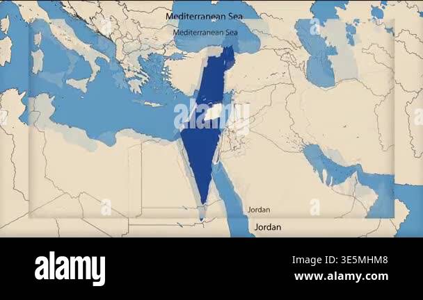 Map of israel highlighting the location and surrounding regions ...