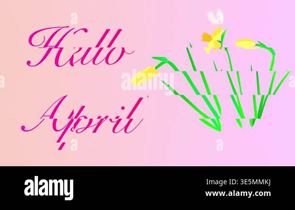 April greeting card. Animated illustration Stock Video Footage - Alamy